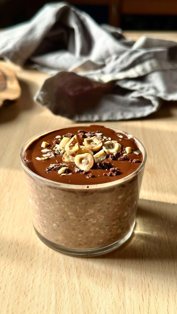 Avena nocturna con chocolate decadente - Una Receta